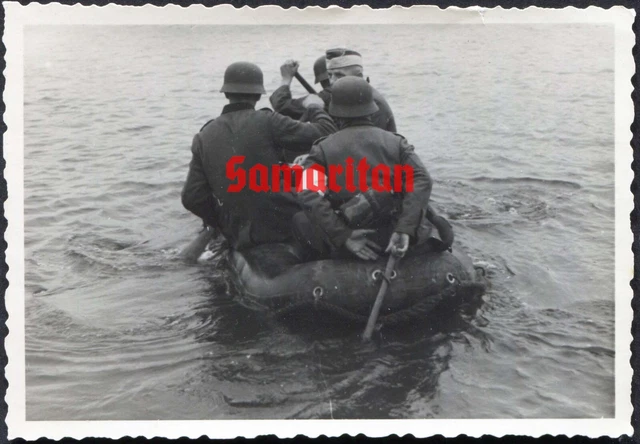 I3/2 WW2 ORIGINAL Photo Of German Wehrmacht Soldiers In Inflatable Raft ...
