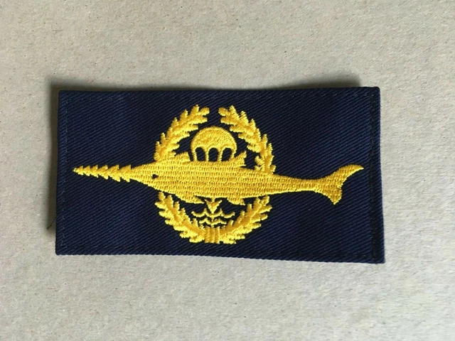 BUNDESWEHR MARINE ABZEICHEN Aufnäher "Kampfschwimmer", (Blau/ Gelb ...
