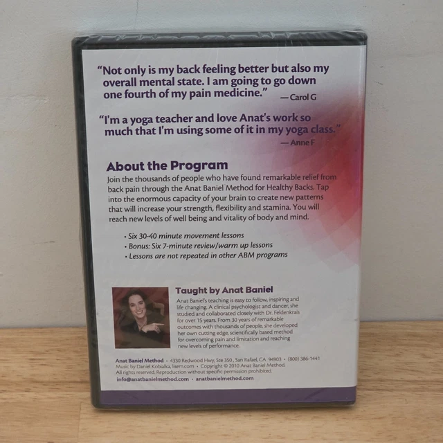 HEALTHY BACKS ANAT Baniel Method DVD All Regions NTSC NEW SEALED £29.04 ...