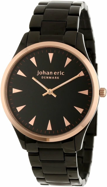 JOHAN ERIC HOMME Helsingør JE9000-10-007B Noir Et or Rose IP Acier ...