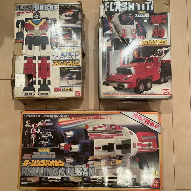 COFFRET POWER RANGERS Choushinsei Flashman DX Flash King Titan Vulcan ...