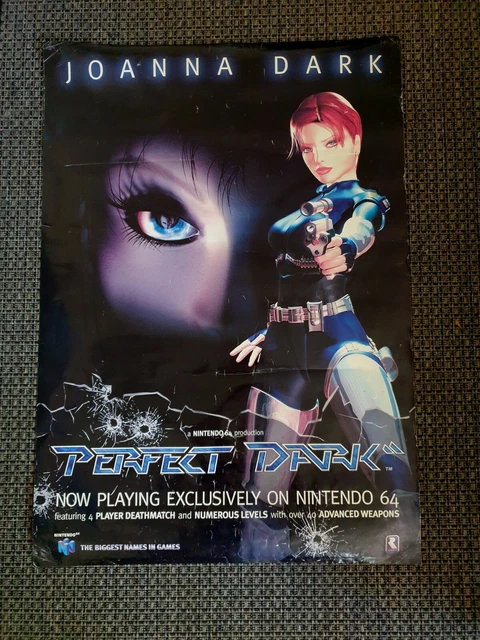 PERFECT DARK NINTENDO 64 Video Game x large 100 X & 70cm RARE 2000 ...