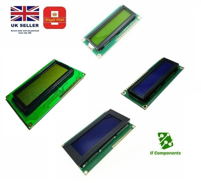 LCD 16X2 20X4 YELLOW/BLUE Display Modules HD44780 Arduino PIC AVR ...