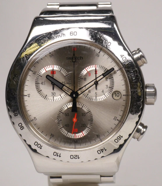 SWATCH NEW IRONY Chrono Silverish Too YVS405GC - 43 mm EUR 99,83 ...
