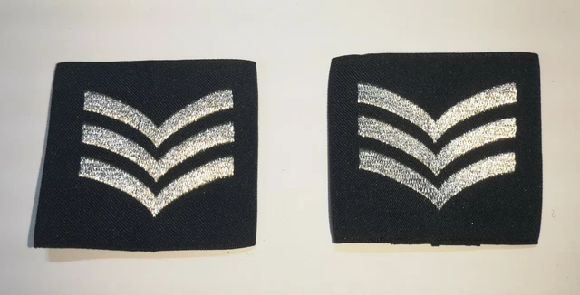GENUINE BRITISH RAF Royal Air-Force Sergeant Rank Slides 1 pair - NEW £ ...