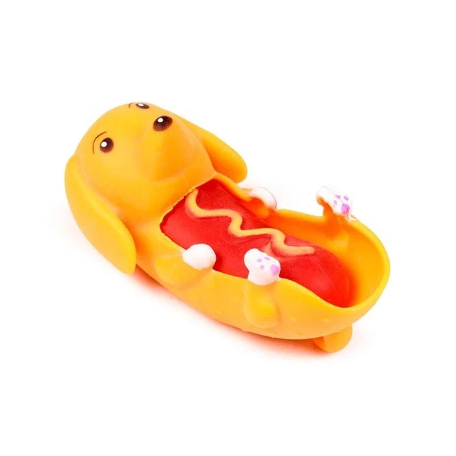 STRETCHY HOTDOG SAUSAGE Dogs Fidget Squeezy Dachshund Dogs Novelty Toy ...