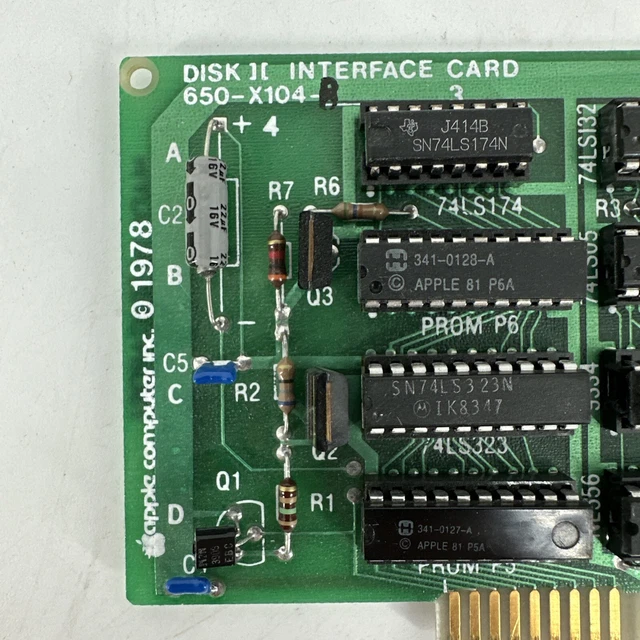 APPLE II PLUS IIe Disk Interface Card Floppy Drive Controller 650-X104 ...
