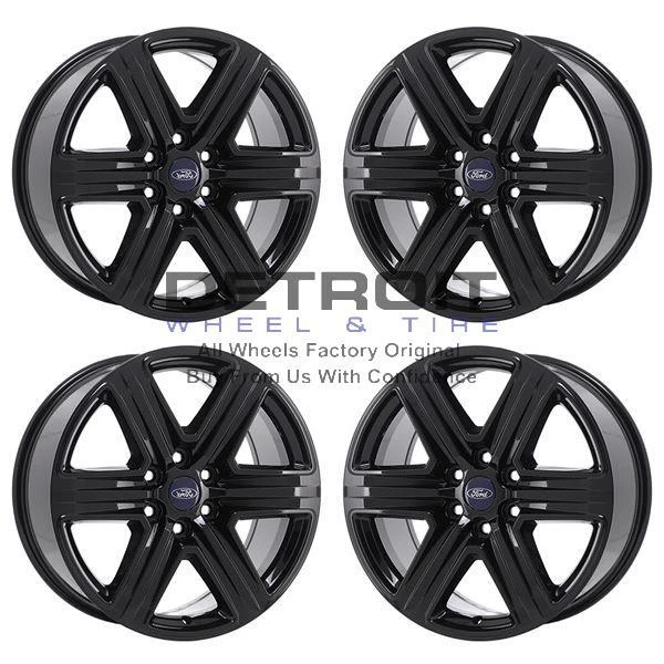 20& FORD F150 Gloss Black Wheels Rims Factory Oem 10172 2018-2020 Set ...