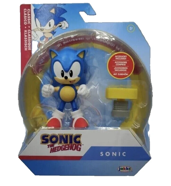 SONIC THE HEDGEHOG 4" Classic Sonic Action Figure Yellow Spring Jakks ...