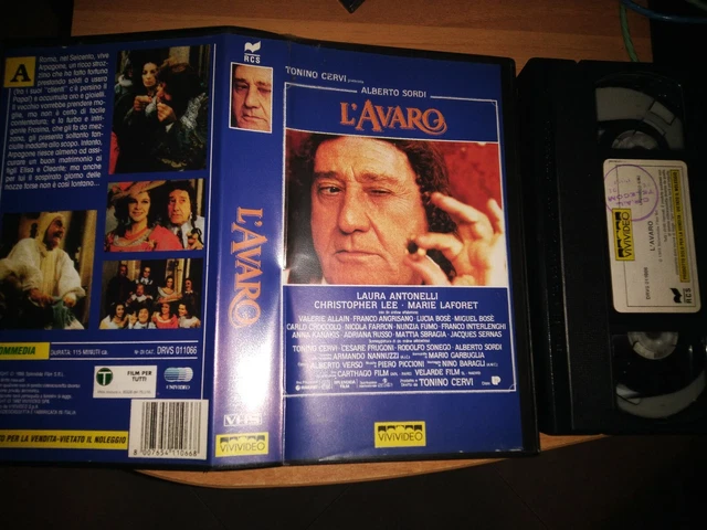 VHS FILM L'AVARO 1992 Alberto Sordi Laura Antonelli Marie Laforet (F127 ...