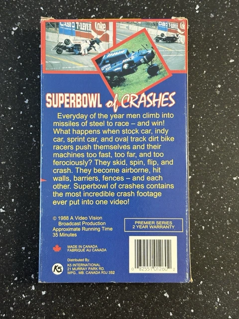 SUPER BOWL OF Crashes (VHS, 1988) $9.99 - PicClick CA