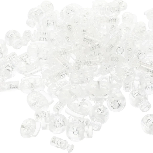 100 PCS SPRING Fastener Cord Lock Plastic Rope End Drawstrings Locks ...