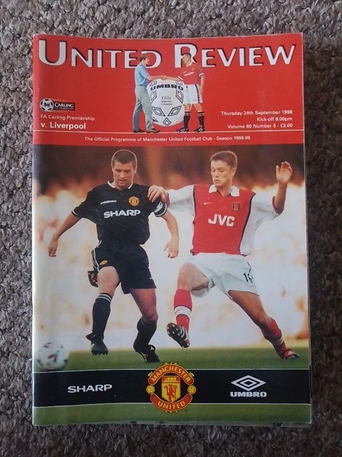 MAN UTD VS Liverpool 24/9/98 (Treble Season) £3.00 - PicClick UK