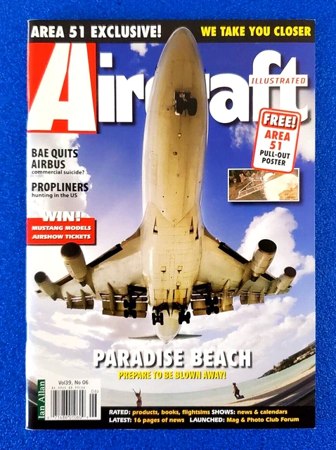 AIRCRAFT ILLUSTRATED PARADISE Beach Area 51 Pullout Poster Vol 39 No 6 ...