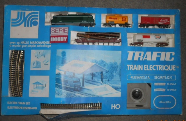 COFFRET TRAIN ÉLECTRIQUE jouef trafic ho série hobby avec halle de marchandises EUR 140,00 ...