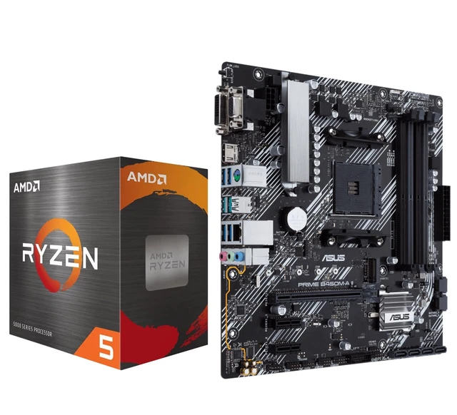 MICRO CENTER AMD Ryzen 5 5600 Desktop Processor with ASUS Prime B450M-A ...