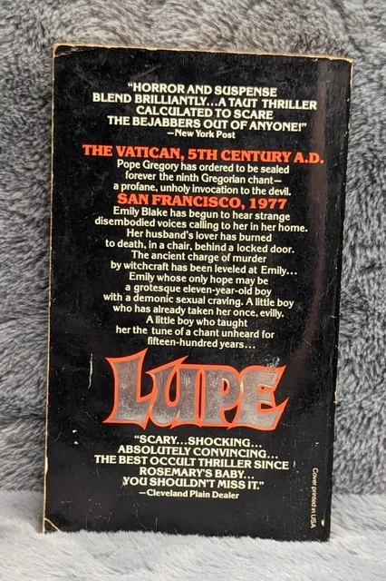 LUPE BY GENE Thompson Horror PB Prima edizione Ballantine tascabili da ...