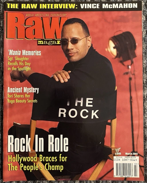 WWF RAW MAGAZINE March 2001 The Rock WWE Wrestling £6.00 - PicClick UK