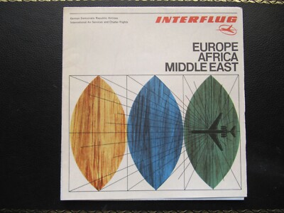 INTERFLUG OLD EAST GERMANY streckenkarte route map £20.00 - PicClick UK