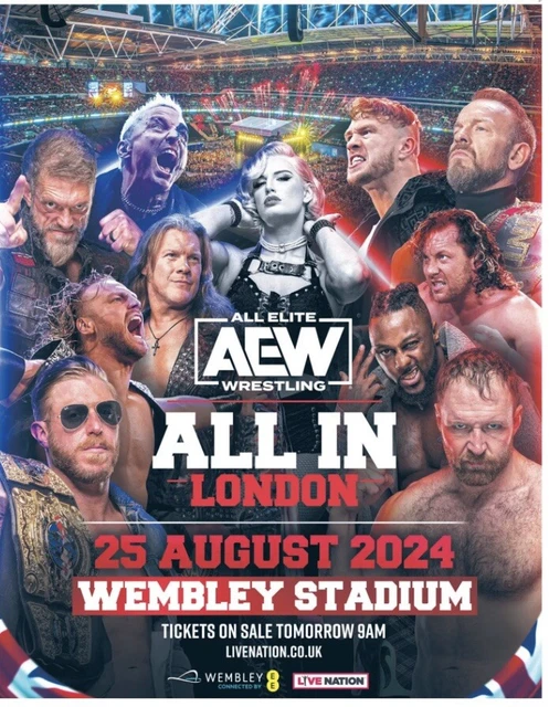 AEW ALL ELITE Wrestling 2024 Poster Advert Wembley London News Ad Full 14x11 WWE EUR 9,26 ...