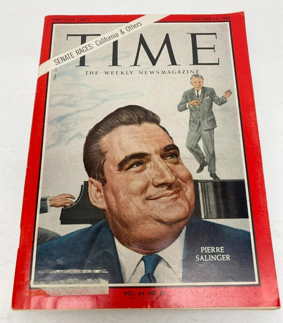 TIME MAGAZINE OCTOBRE 16 1964 Vol. 84 No. 16 Pier Salinger Courses ...