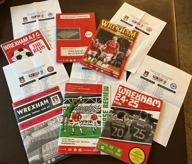 WREXHAM FOOTBALL CLUB Home Progs(x20) 24/25 Promotion Season + Team ...