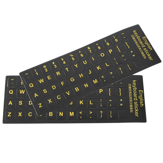 2 SHEETS KEYBOARD Sticker Universal English Keyboard Sticker Computer ...