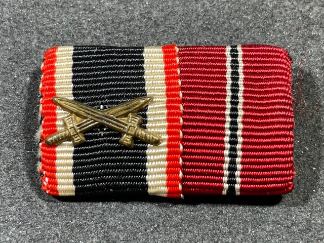 WW2 WWII GERMAN Military Heer Army 2 Place Ribbon Bar w/ KVK2 OST ...