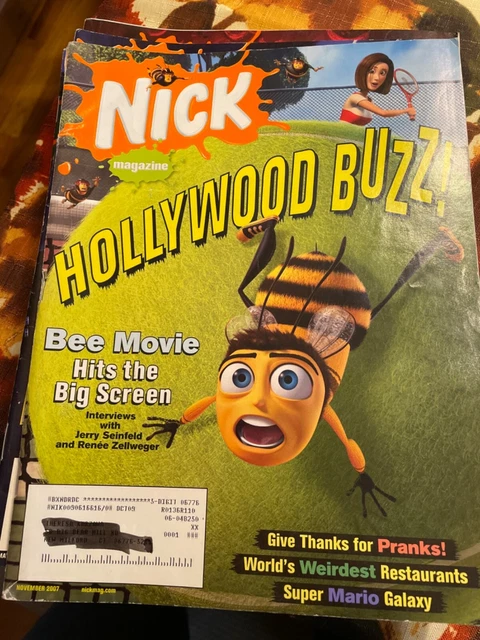 NICK MAGAZINE NOVEMBER 2007 Courtesy Of BLOCKBUSTER Nickelodeon Bee ...