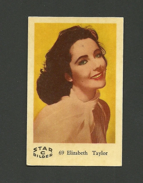 ELIZABETH TAYLOR MOVIE Film Star Vintage 1960s Swedish Collector Card # ...
