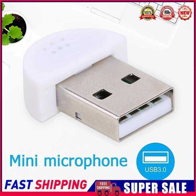 MINI USB MICROPHONE MIC Audio Adapter Direct Connect for PC Mac (White ...