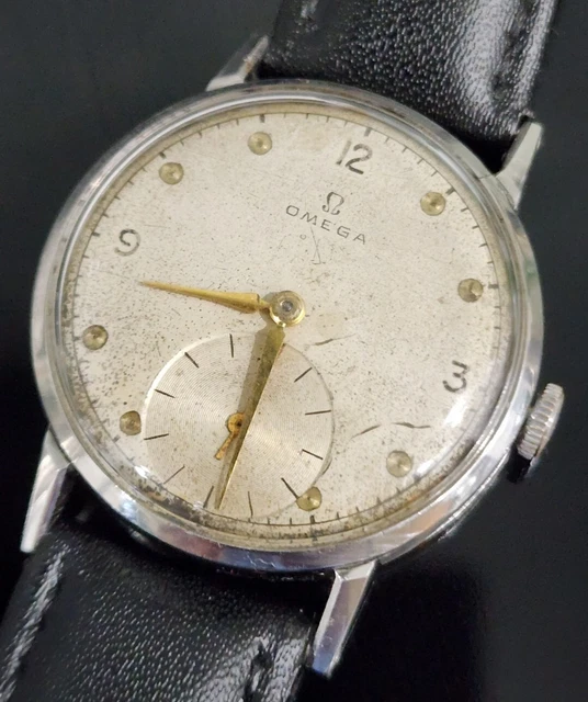 VINTAGE 1943 OMEGA Military Mens Watch Cal. 30T2 33mm Patina Stainless ...