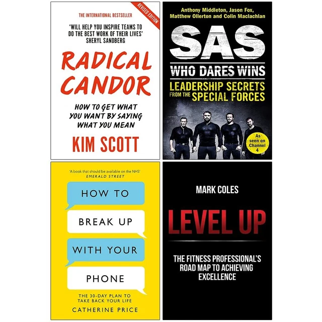 RADICAL CANDOR,WHO DARES Wins,How to Break Up With Your Phone, Level Up ...