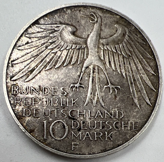 1972-F GERMAN 10 Marks Olympics Silver Coin | Fine Collectable Grade ...