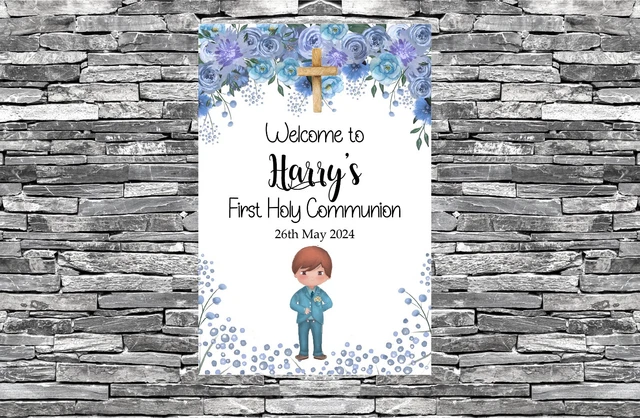 FIRST HOLY COMMUNION PERSONALISED Welcome Sign, Baptism, Christening ...