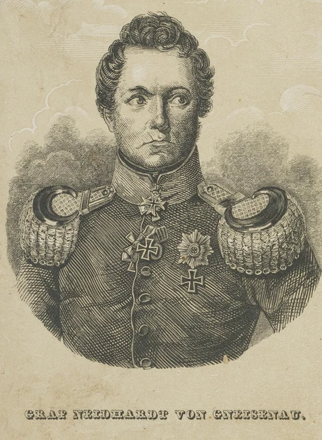 FELDMARSCHALL AUGUST NEIDHARDT, 1850, Holzstich Realismus Unbekannt (18 ...