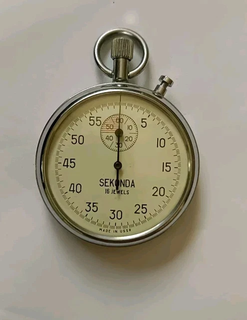 VINTAGE SEKONDA 16 Jewels 2 Button Stop Watch Zlatoust Watch Factory ...