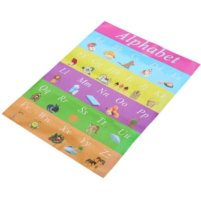 PRESCHOOL POSTERS ALPHABET Teaching Wall Chart English Letter Child Toy ...