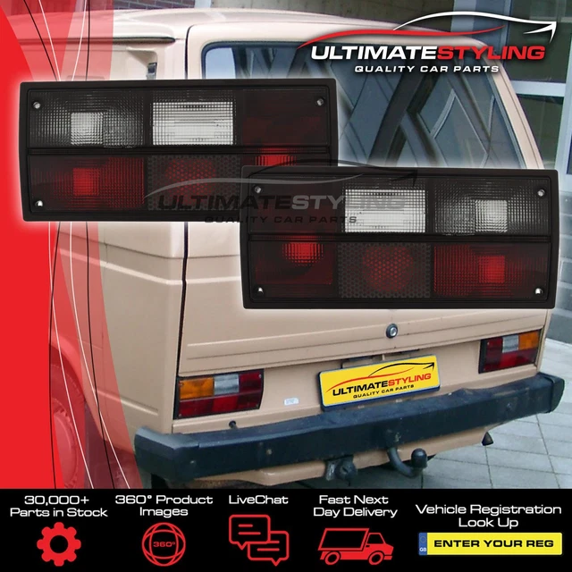 VW TRANSPORTER T2 T3 T25 Rear Back Lights Smoked Red Custom Tail 1979 ...