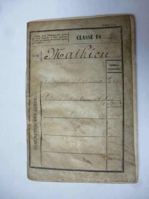 LIVRET MILITAIRE D'UN soldat français classe 1878 canonnier au 30° R ...