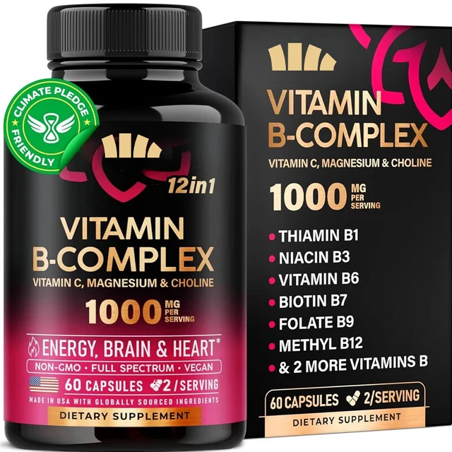 MALE AND FEMALE Vitamin B Complex Supplements 60 Capsules £32.18 ...