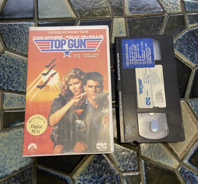 TOP GUN VHS EX RENTAL VIDEO CASSETTE TAPE 1987 Tom Cruise Top Gun Video ...