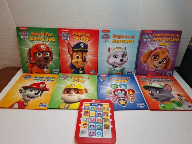 PAW PATROL STORY Reader 8 Book Nickelodeon Set With+Electric Me Reader ...