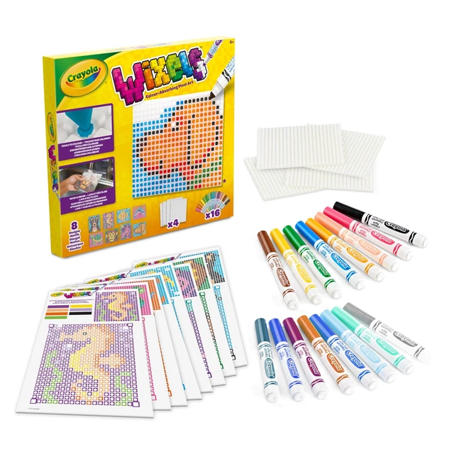 CRAYOLA WIXELS - Kit di attività per Animali Pixel Art Set Assorbente ...