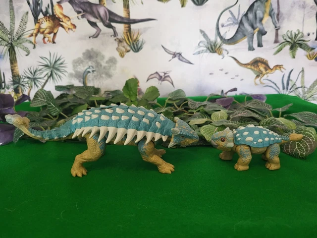 JURASSIC WORLD CAMP Cretaceous Ankylosaurus Adult Baby Bumpy Figures ...