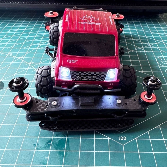 MINI 4WD FMA chassis red truck painted body movable dragon head and ...