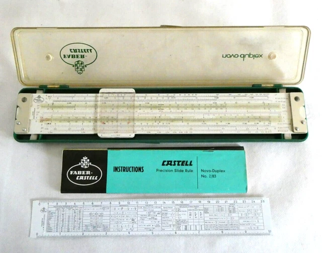 FABER CASTELL NOVO DUPLEX 2 83 Slide Rule Calculation Case Manual