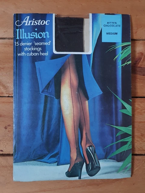 ARISTOC ILLUSION 15 Denier 'Seamed' Cuban Heel Nylon Stockings - M ...