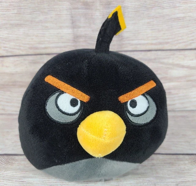 ANGRY BIRDS PLUSH Bomber Bird Stuffed Animal Black 6" Rovio Toy Factory ...