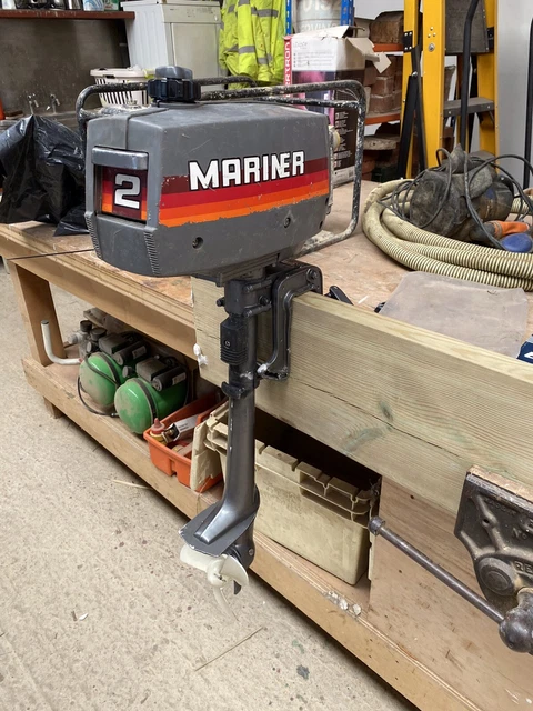 2HP MARINER 2M 6A1 SHORT SHAFT 2 Stroke Tiller Outboard Just 10Kg ...